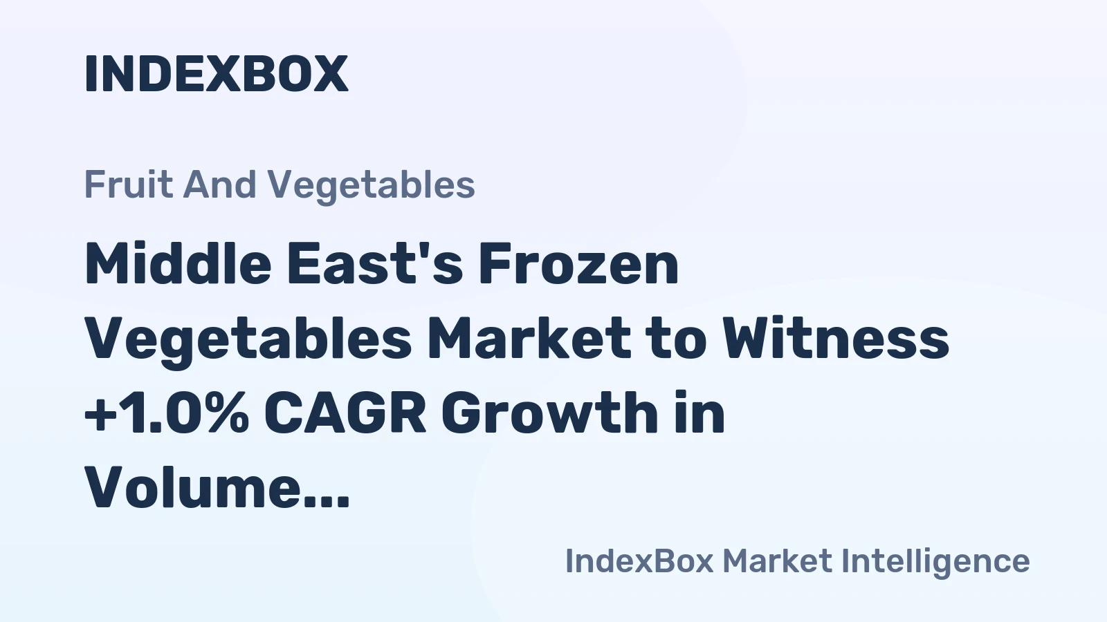 Middle East's Frozen Vegetables Market to Witness +1.0% CAGR Growth in Volume by 2035, Reaching 2.8M Tons