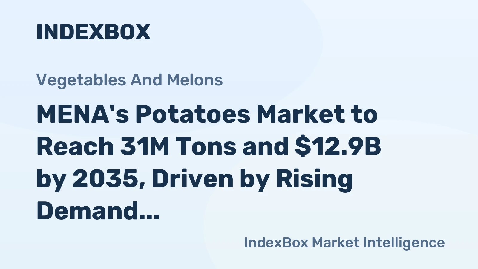MENA's Potatoes Market to Reach 31M Tons and $12.9B by 2035, Driven by Rising Demand