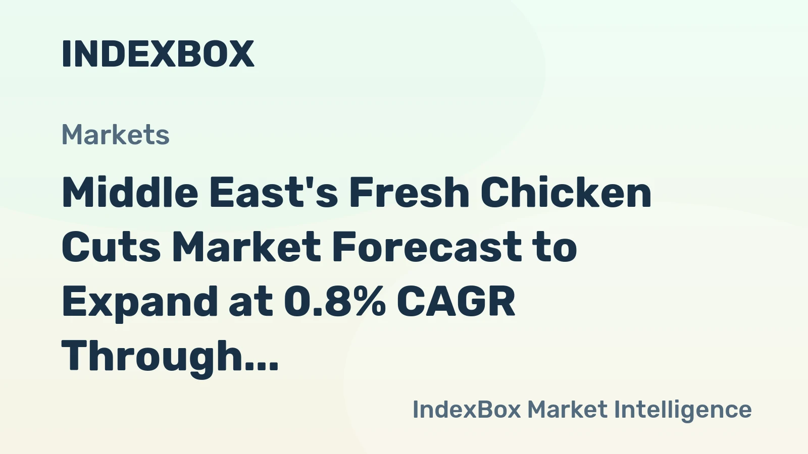 Middle East's Fresh Chicken Cuts Market Forecast to Expand at 0.8% CAGR Through 2035