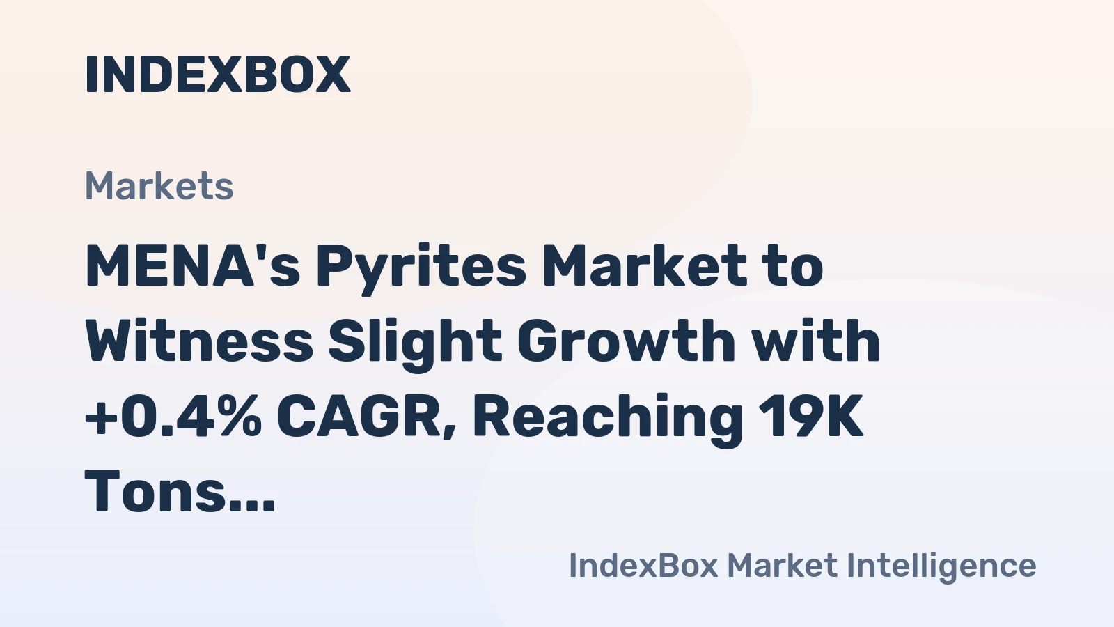 MENA's Pyrites Market to Witness Slight Growth with +0.4% CAGR, Reaching 19K Tons by 2035