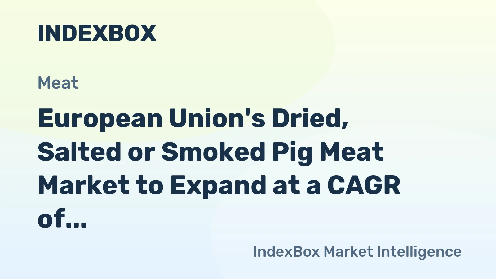 European Union's Dried, Salted or Smoked Pig Meat Market to Expand at a CAGR of +1.0% Through 2035, Reaching 2.7M Tons