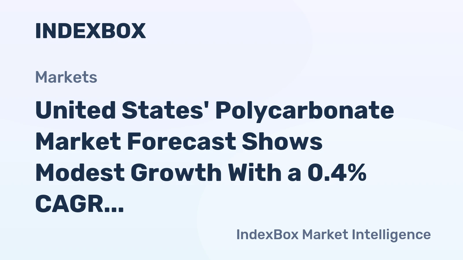 United States' Polycarbonate Market Forecast Shows Modest Growth With a 0.4% CAGR Through 2035