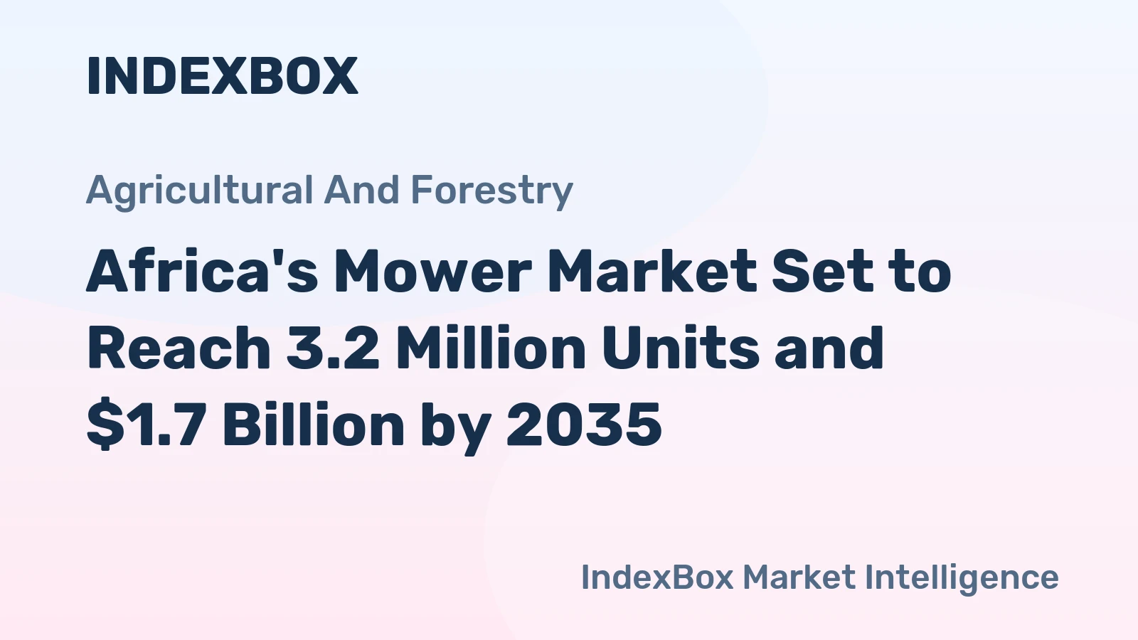 Africa's Mower Market Set to Reach 3.2 Million Units and $1.7 Billion by 2035