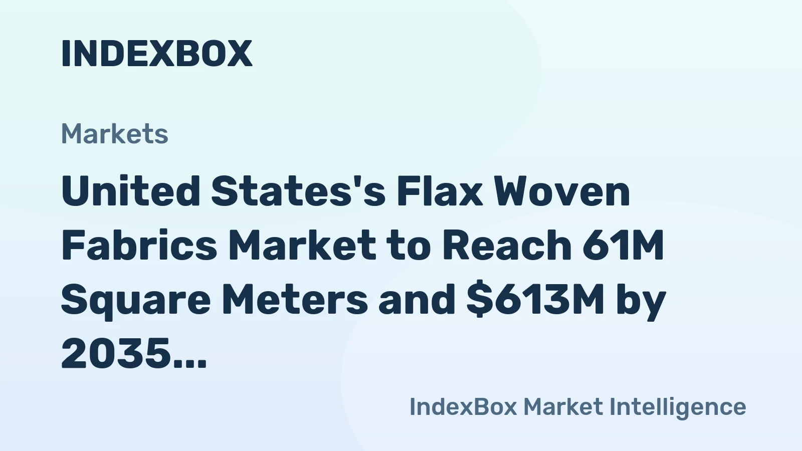 United States's Flax Woven Fabrics Market to Reach 61M Square Meters and $613M by 2035
