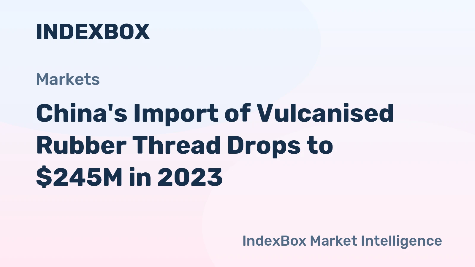 China's Import of Vulcanised Rubber Thread Drops to $245M in 2023