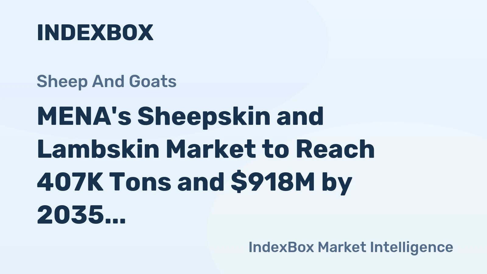 MENA's Sheepskin and Lambskin Market to Reach 407K Tons and $918M by 2035
