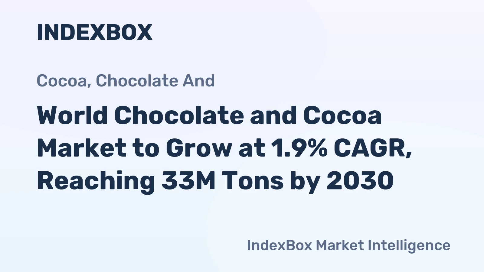 World Chocolate and Cocoa Market to Grow at 1.9% CAGR, Reaching 33M Tons by 2030