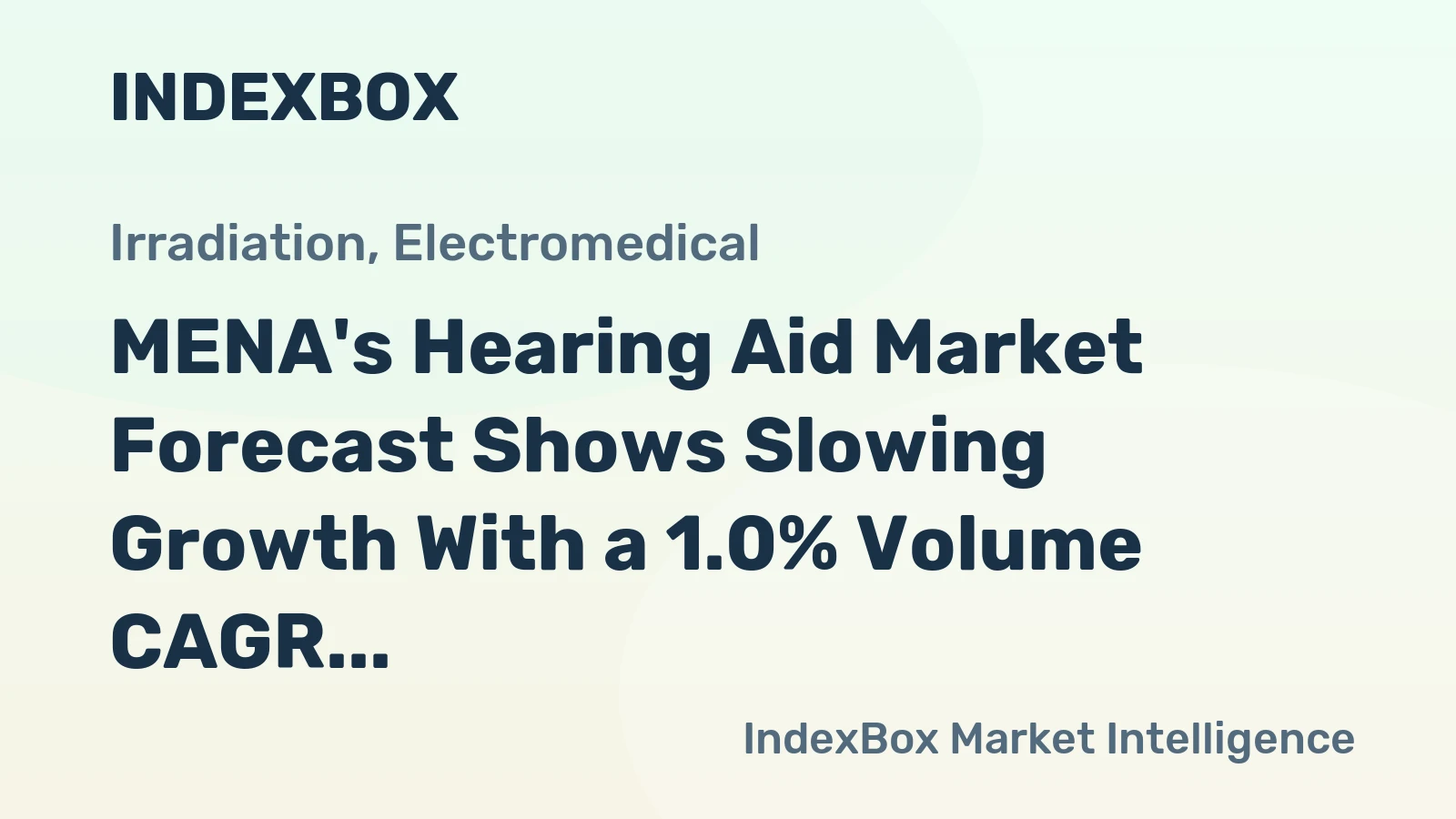 MENA's Hearing Aid Market Forecast Shows Slowing Growth With a 1.0% Volume CAGR Through 2035