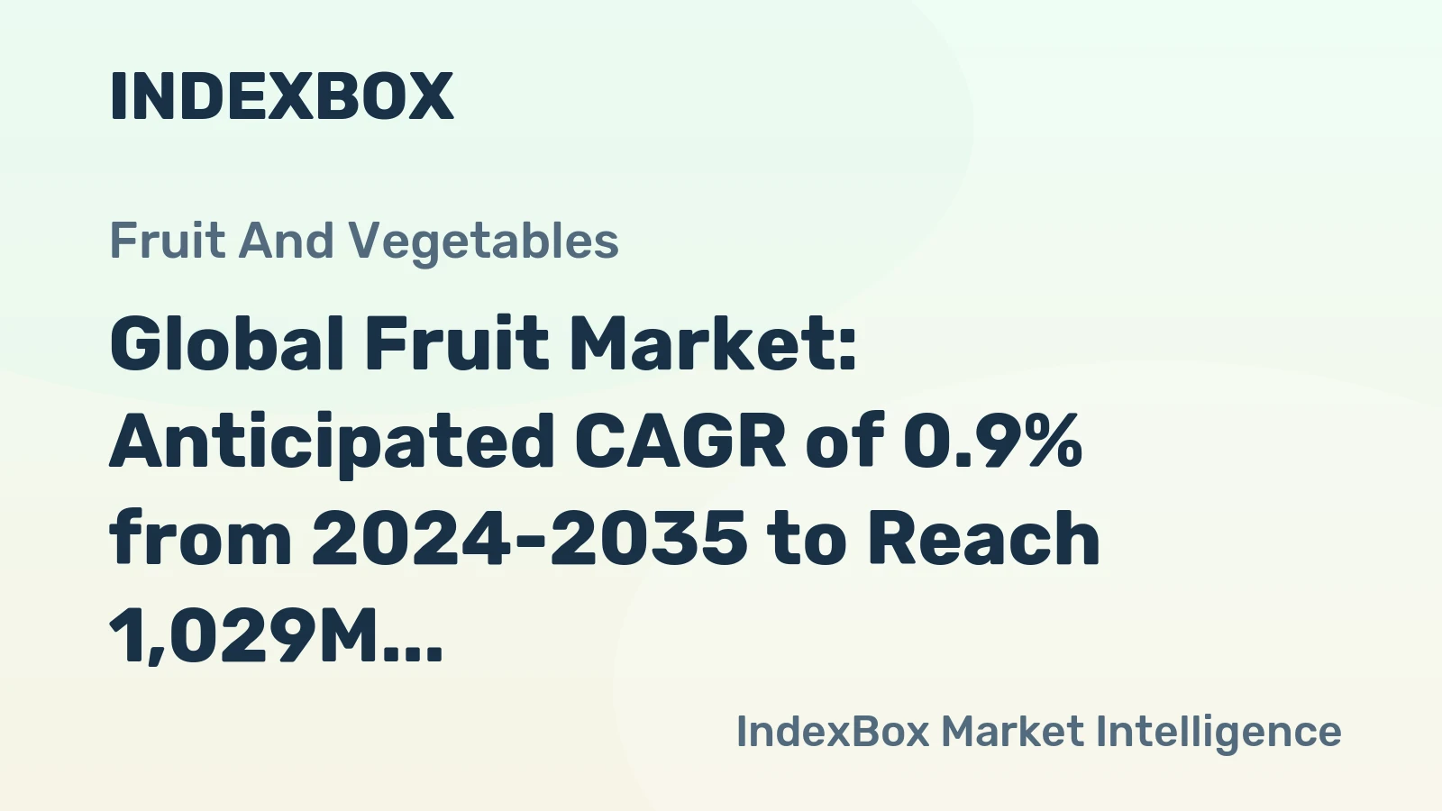Global Fruit Market: Anticipated CAGR of 0.9% from 2024-2035 to Reach 1,029M Tons