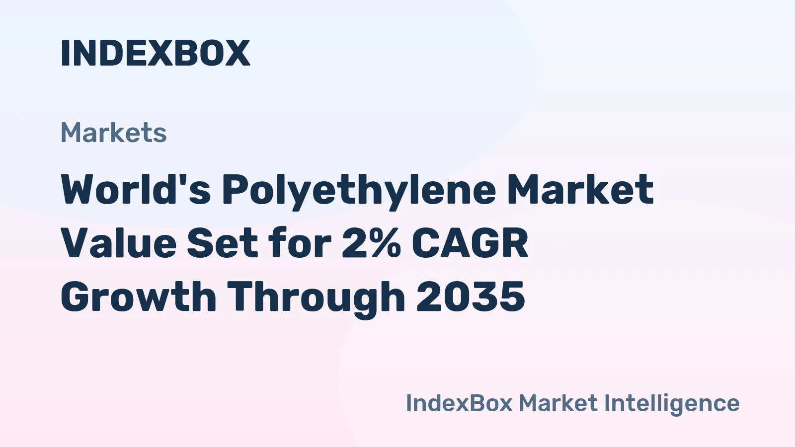 World's Polyethylene Market Value Set for 2% CAGR Growth Through 2035