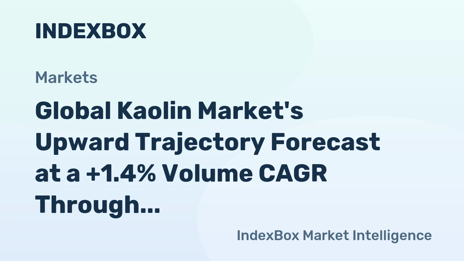Global Kaolin Market's Upward Trajectory Forecast at a +1.4% Volume CAGR Through 2035