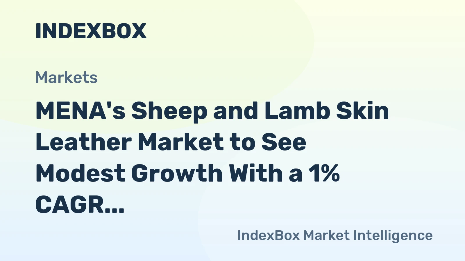 MENA's Sheep and Lamb Skin Leather Market to See Modest Growth With a 1% CAGR in Value