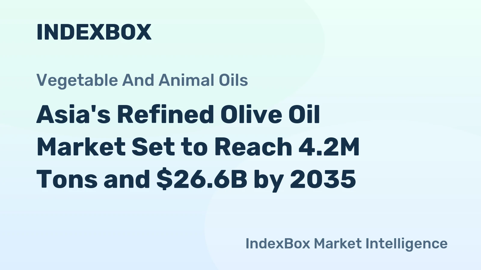 Asia's Refined Olive Oil Market Set to Reach 4.2M Tons and $26.6B by 2035