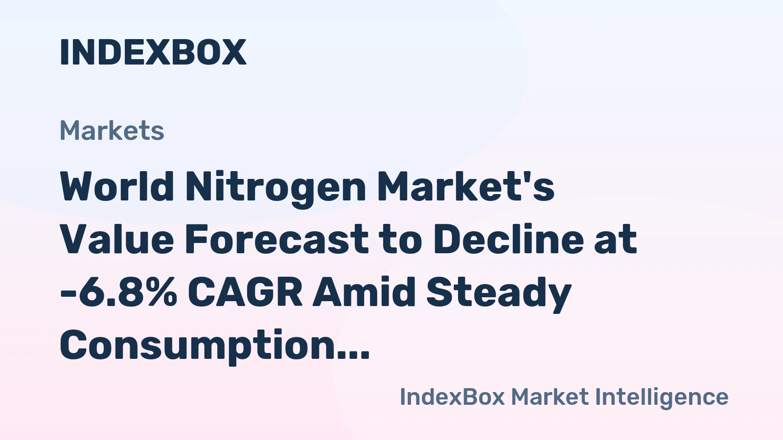 World Nitrogen Market's Value Forecast to Decline at -6.8% CAGR Amid Steady Consumption Growth