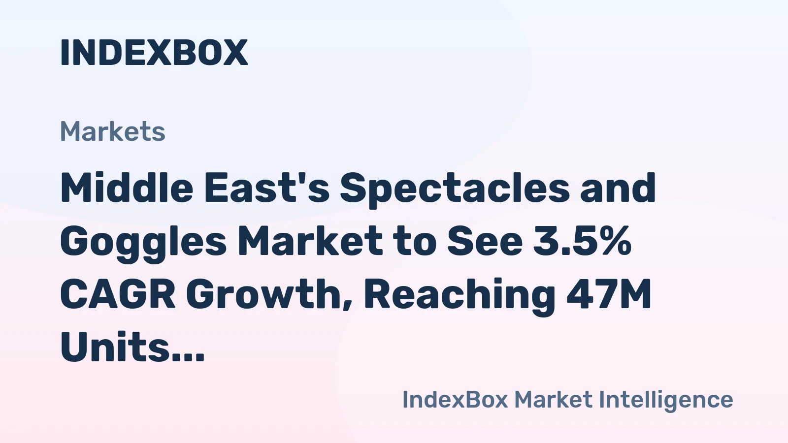 Middle East's Spectacles and Goggles Market to See 3.5% CAGR Growth, Reaching 47M Units by 2035