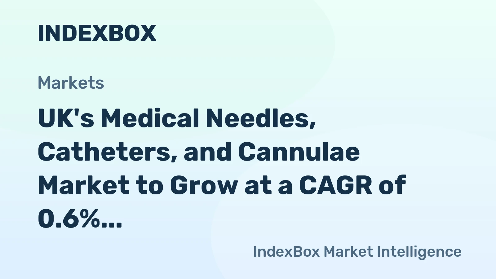 UK's Medical Needles, Catheters, and Cannulae Market to Grow at a CAGR of 0.6% over the Next Decade