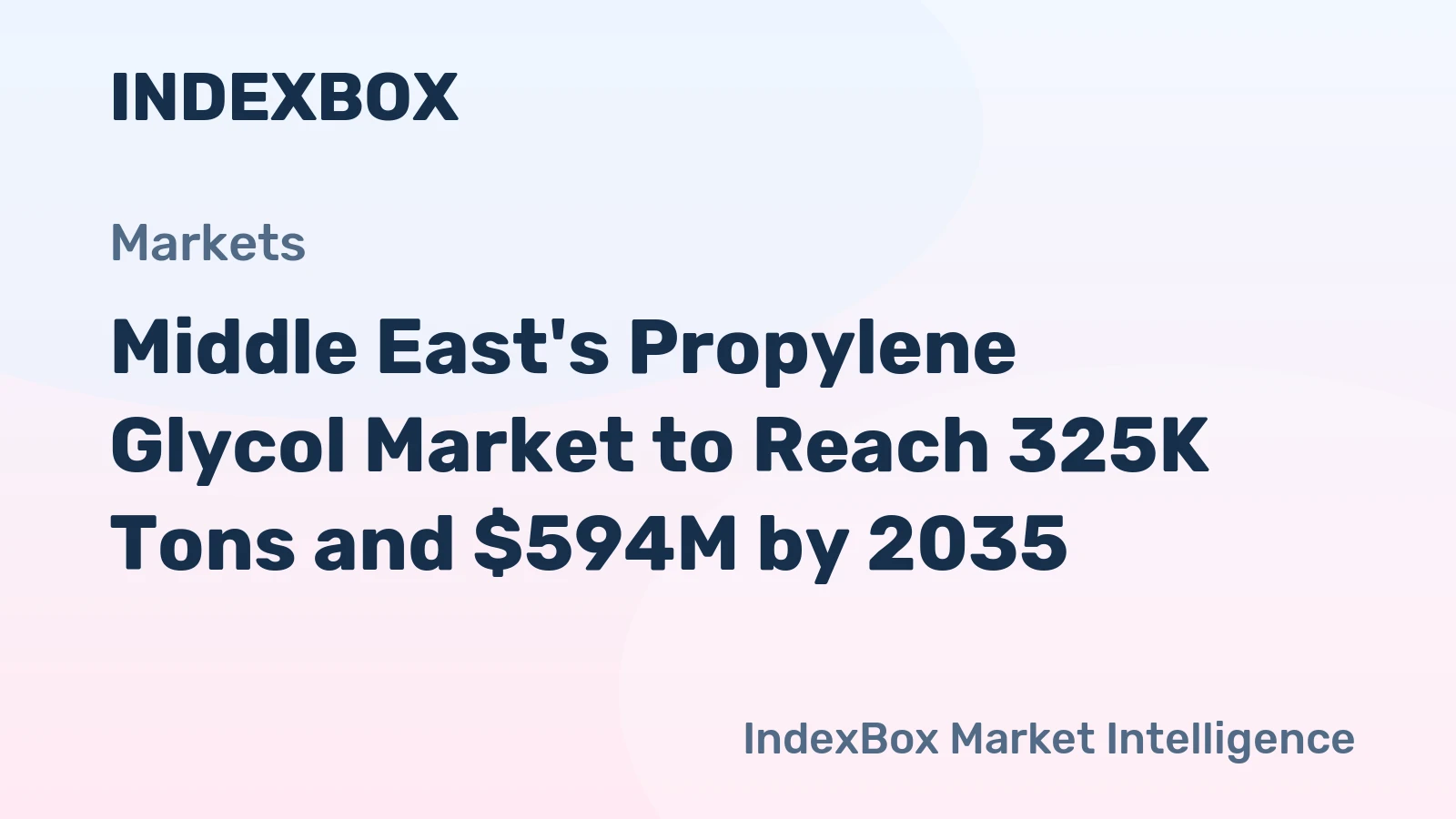 Middle East's Propylene Glycol Market to Reach 325K Tons and $594M by 2035