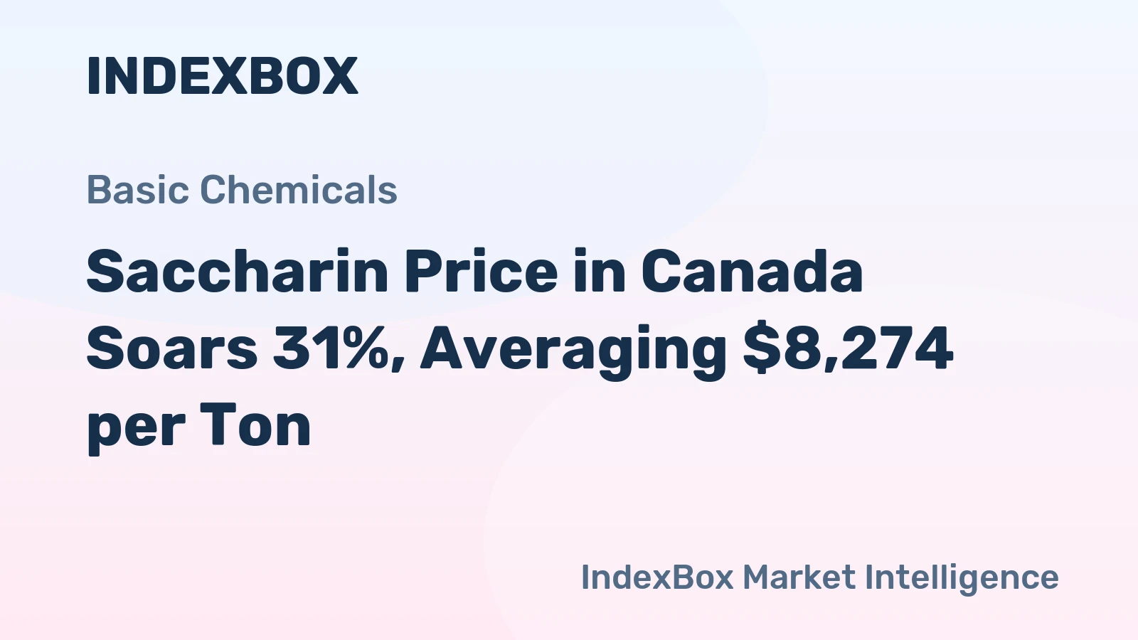 Saccharin Price in Canada Soars 31%, Averaging $8,274 per Ton