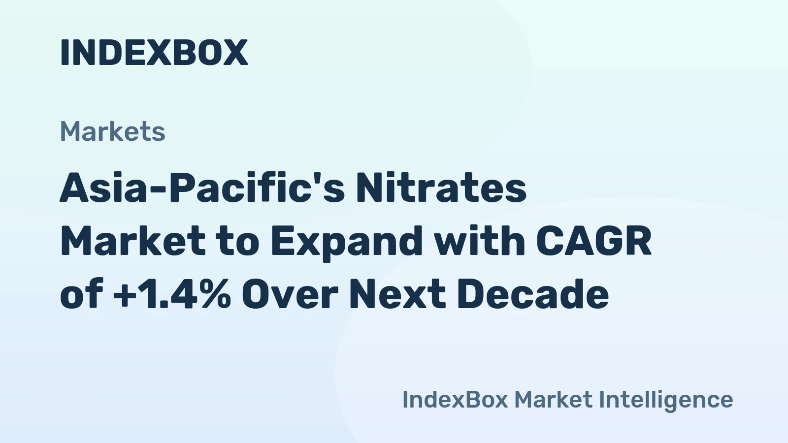 Asia-Pacific's Nitrates Market to Expand with CAGR of +1.4% Over Next Decade