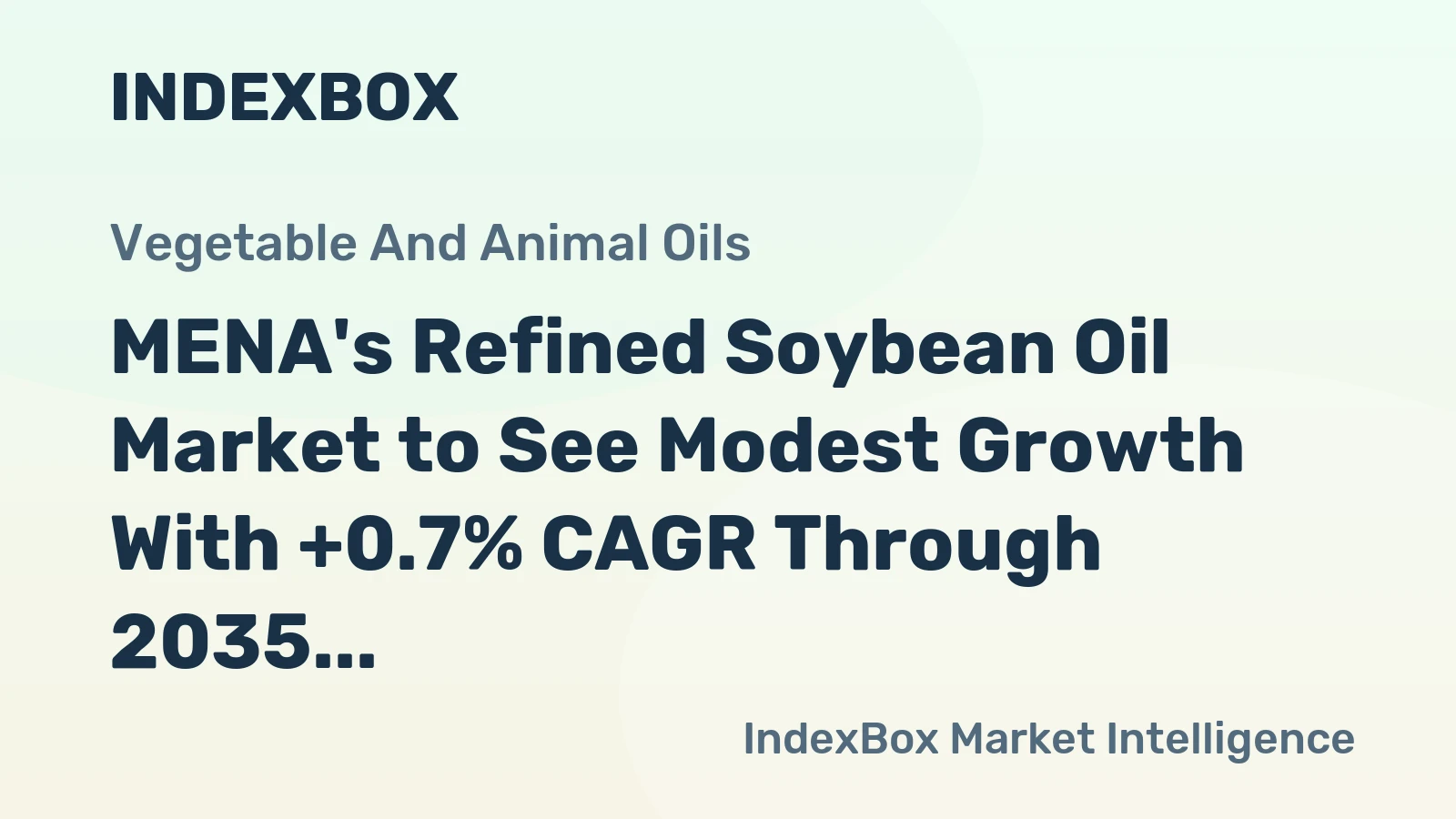 MENA's Refined Soybean Oil Market to See Modest Growth With +0.7% CAGR Through 2035