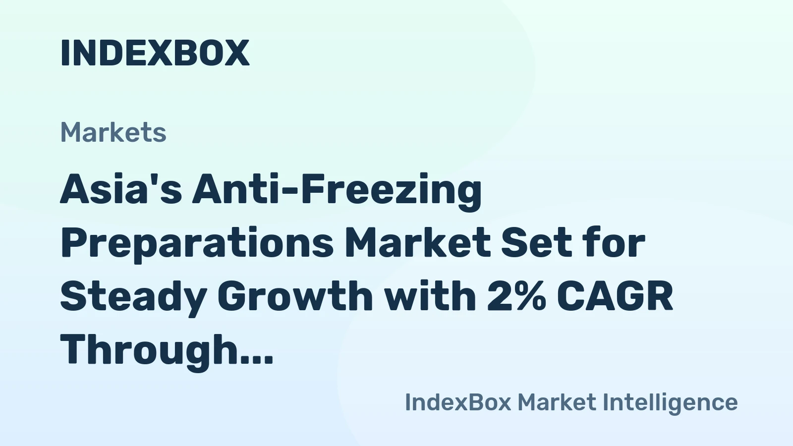 Asia's Anti-Freezing Preparations Market Set for Steady Growth with 2% CAGR Through 2035