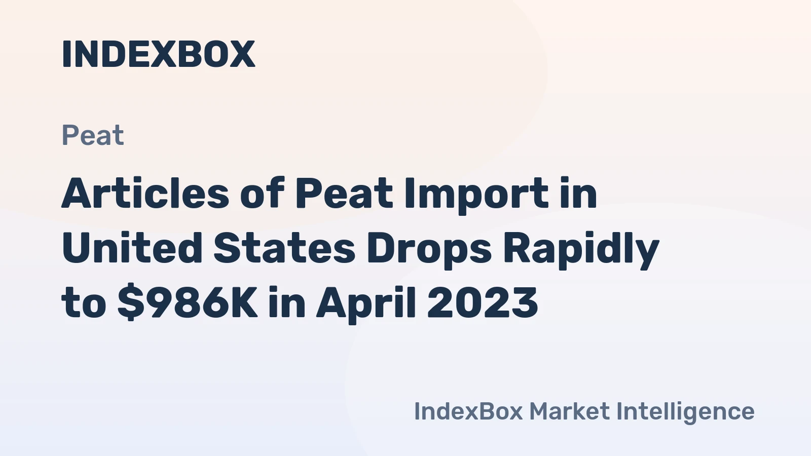Articles of Peat Import in United States Drops Rapidly to $986K in April 2023