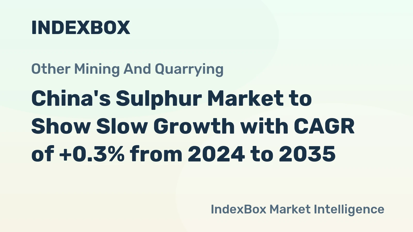 China's Sulphur Market to Show Slow Growth with CAGR of +0.3% from 2024 to 2035