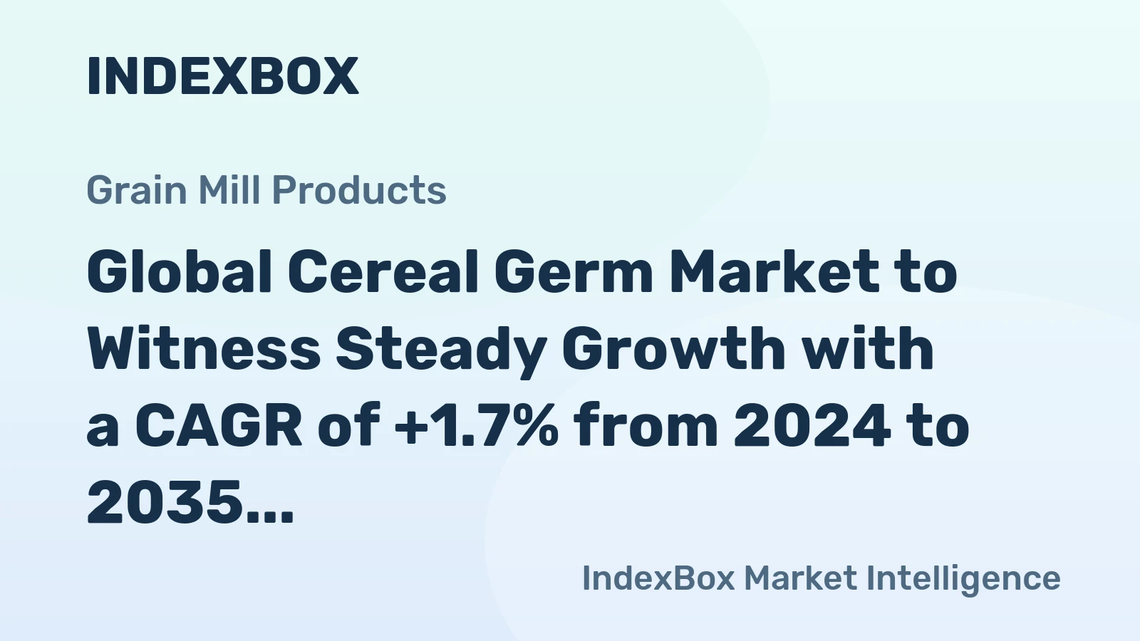 Global Cereal Germ Market to Witness Steady Growth with a CAGR of +1.7% from 2024 to 2035