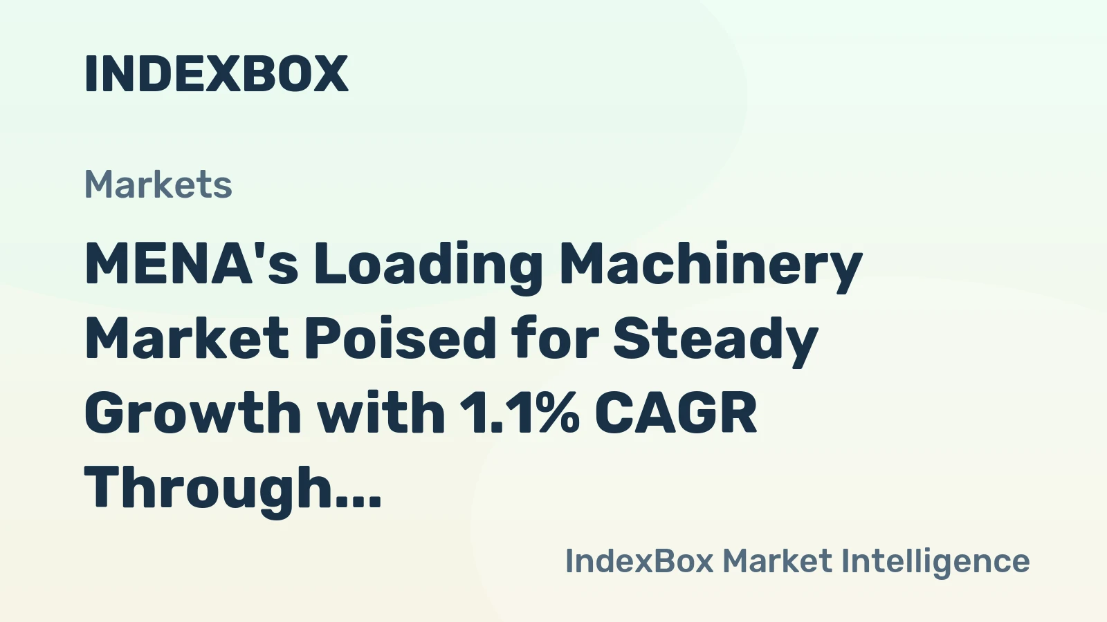 MENA's Loading Machinery Market Poised for Steady Growth with 1.1% CAGR Through 2035