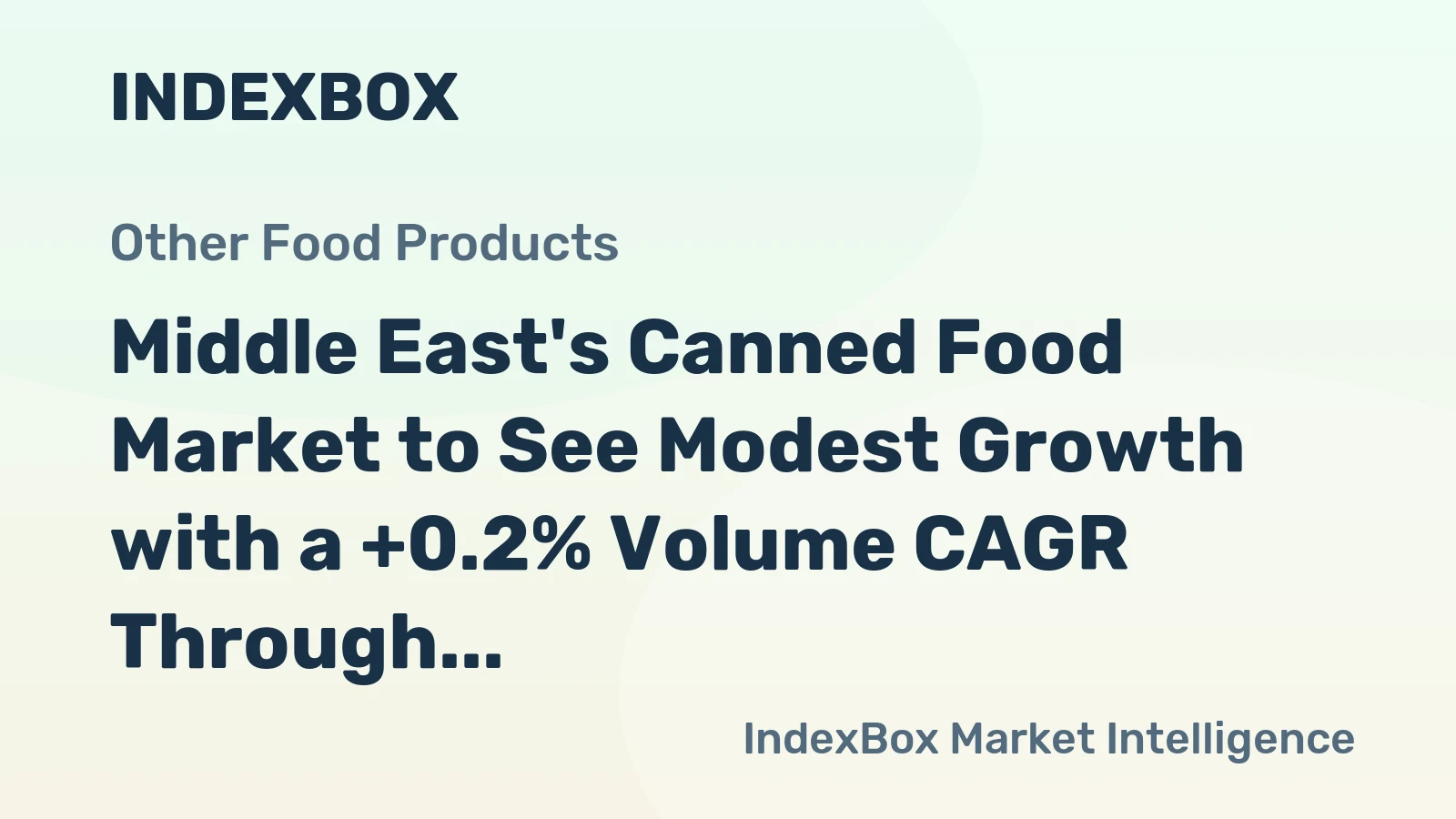 Middle East's Canned Food Market to See Modest Growth with a +0.2% Volume CAGR Through 2035