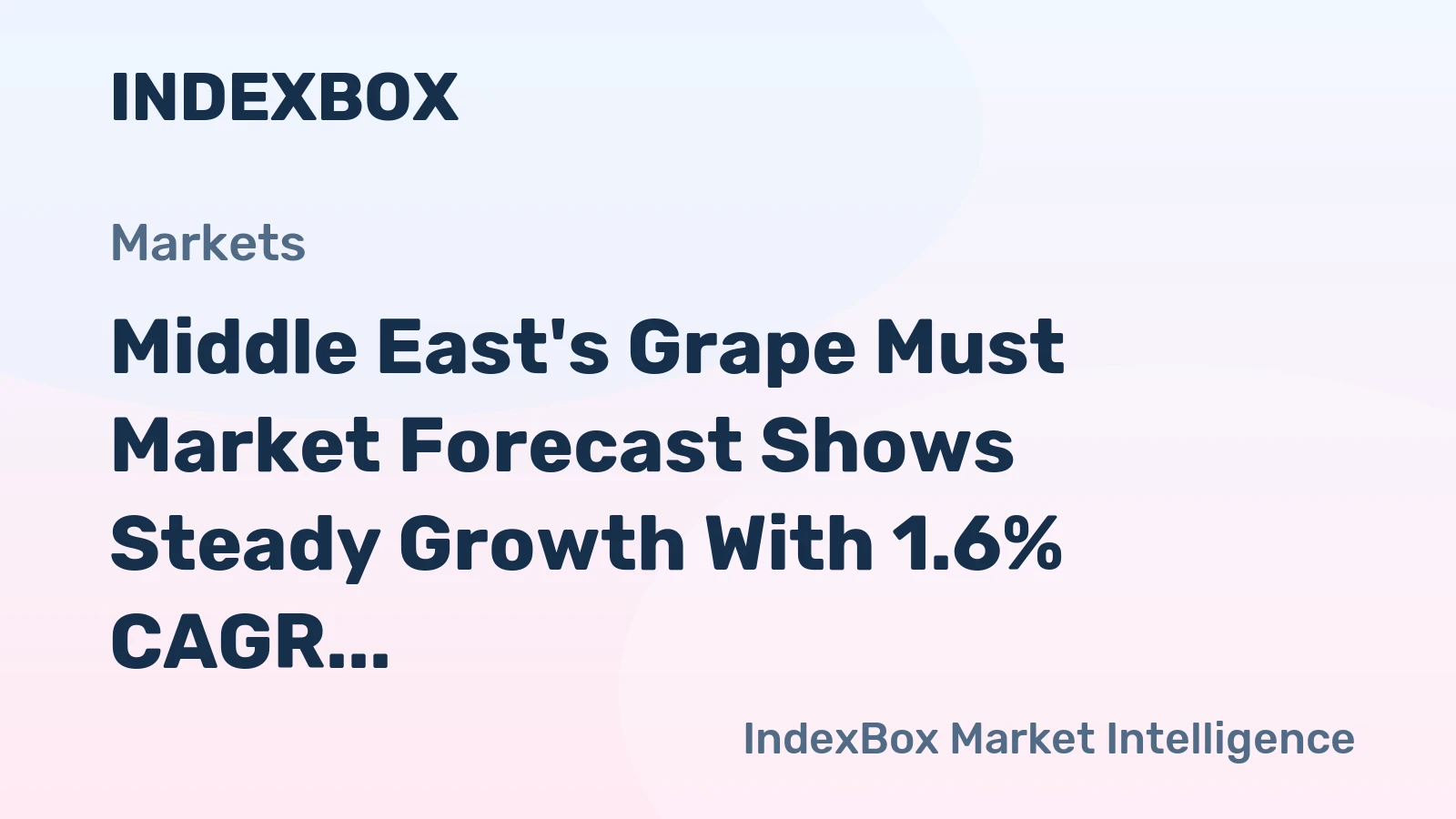Middle East's Grape Must Market Forecast Shows Steady Growth With 1.6% CAGR in Value