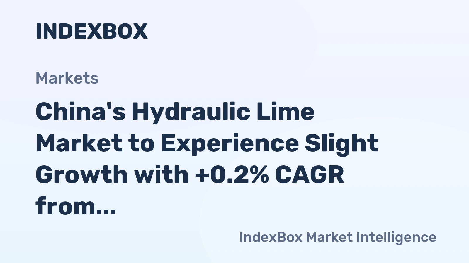 China's Hydraulic Lime Market to Experience Slight Growth with +0.2% CAGR from 2024 to 2035
