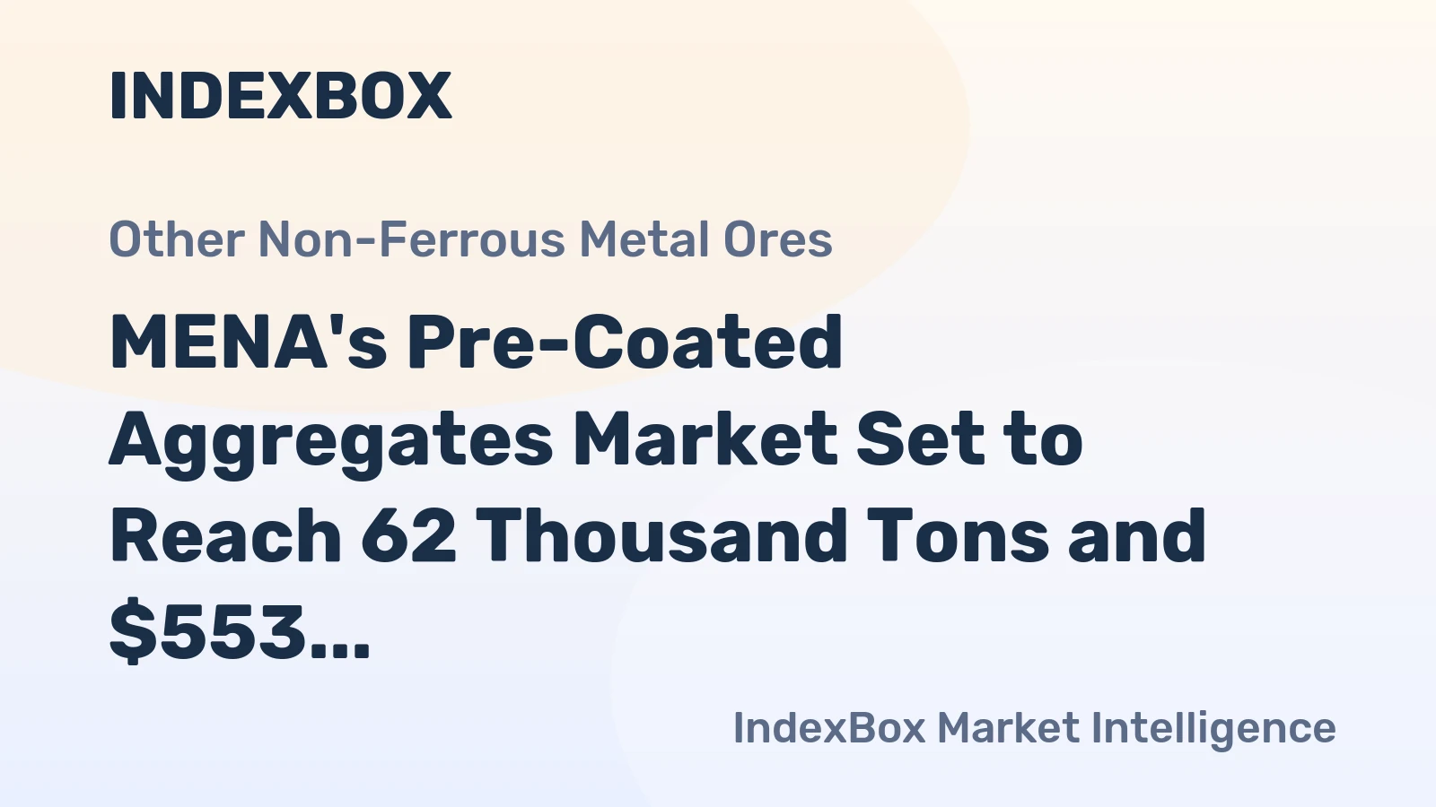 MENA's Pre-Coated Aggregates Market Set to Reach 62 Thousand Tons and $553 Thousand in Value by 2035