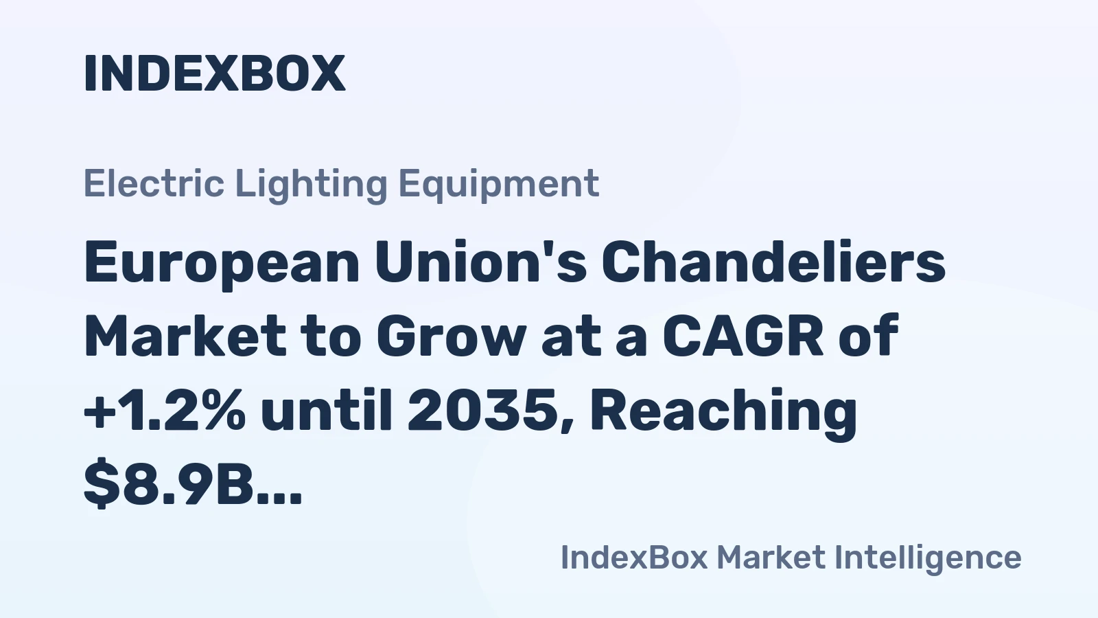 European Union's Chandeliers Market to Grow at a CAGR of +1.2% until 2035, Reaching $8.9B in Value