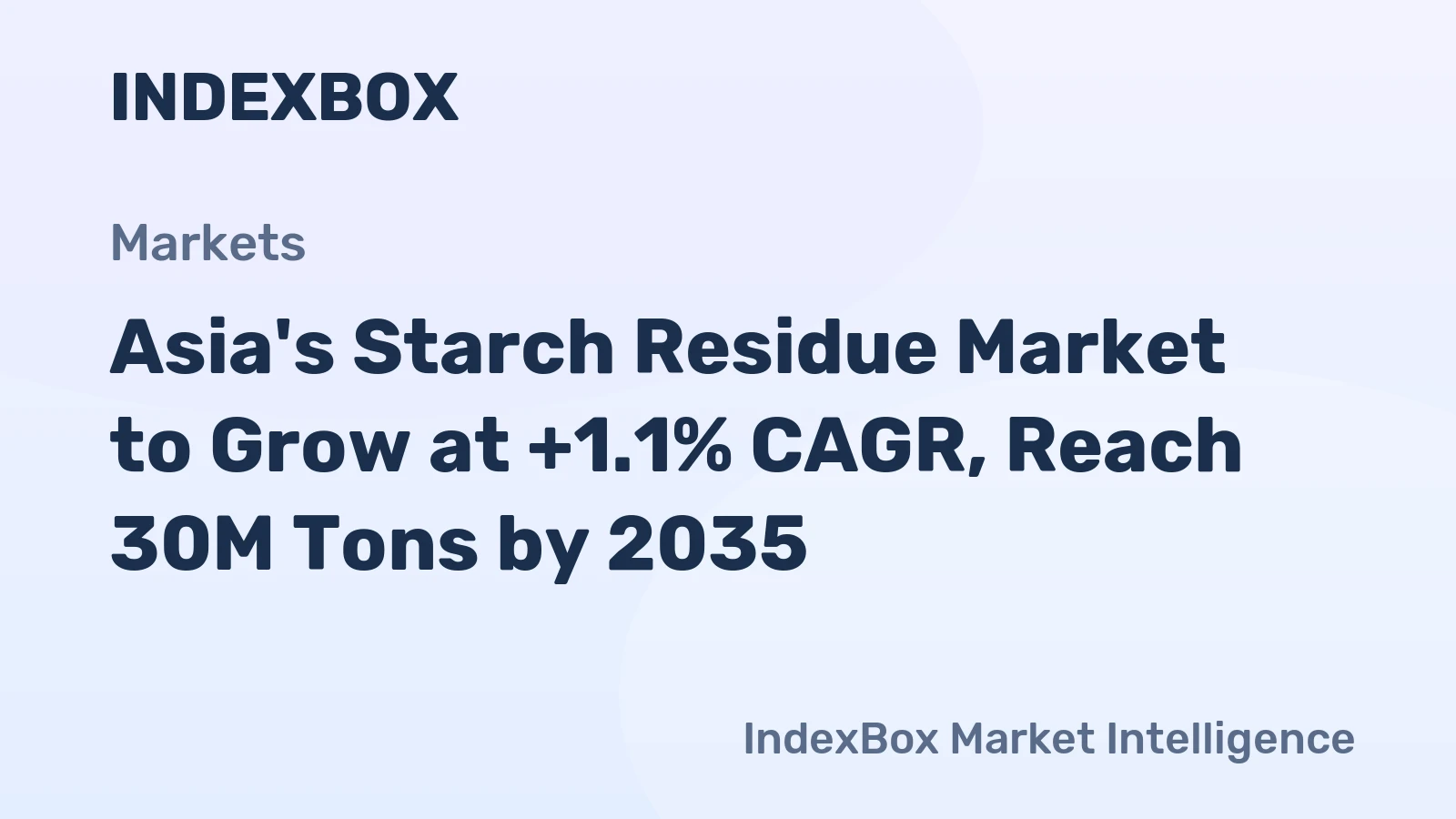 Asia's Starch Residue Market to Grow at +1.1% CAGR, Reach 30M Tons by 2035