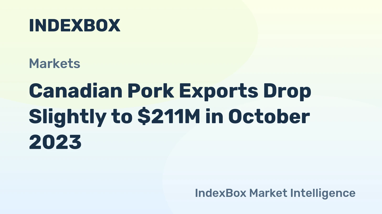 Canadian Pork Exports Drop Slightly to $211M in October 2023