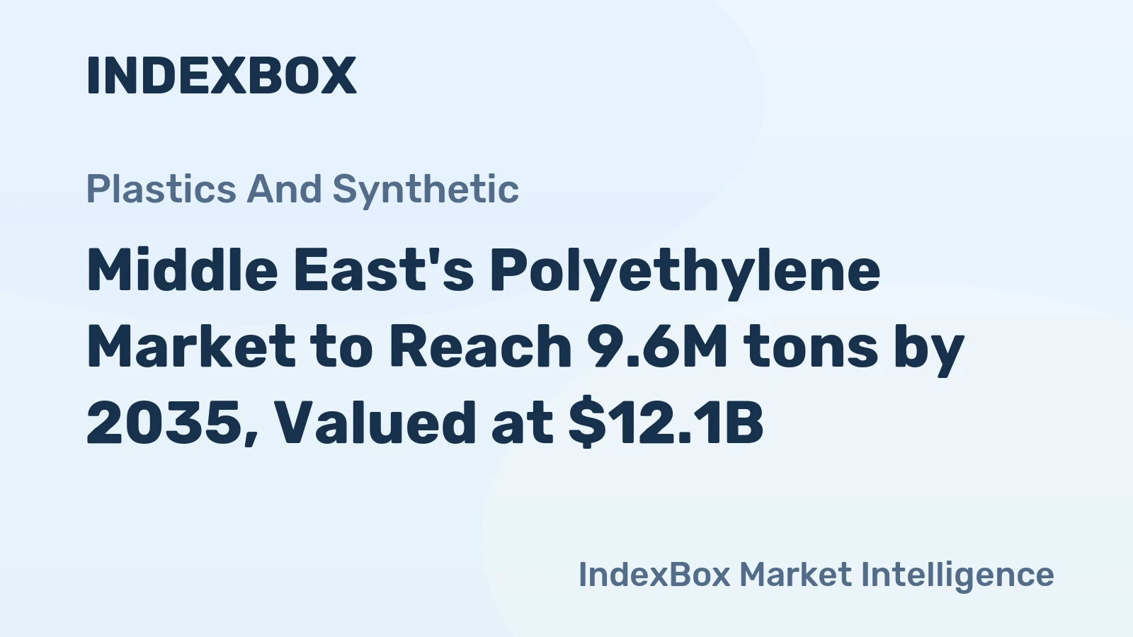 Middle East's Polyethylene Market to Reach 9.6M tons by 2035, Valued at $12.1B