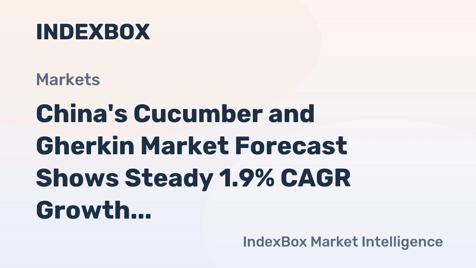 China's Cucumber and Gherkin Market Forecast Shows Steady 1.9% CAGR Growth Through 2035