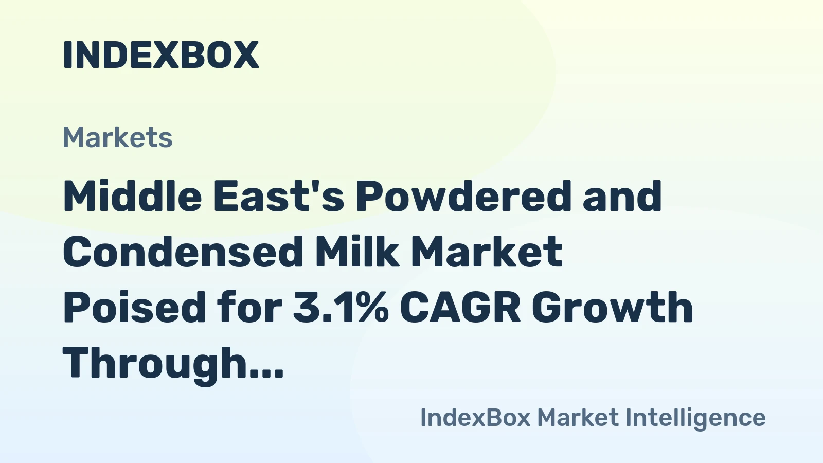 Middle East's Powdered and Condensed Milk Market Poised for 3.1% CAGR Growth Through 2035