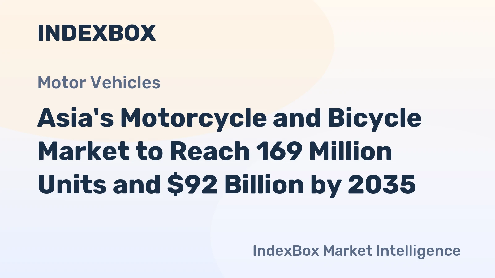 Asia's Motorcycle and Bicycle Market to Reach 169 Million Units and $92 Billion by 2035