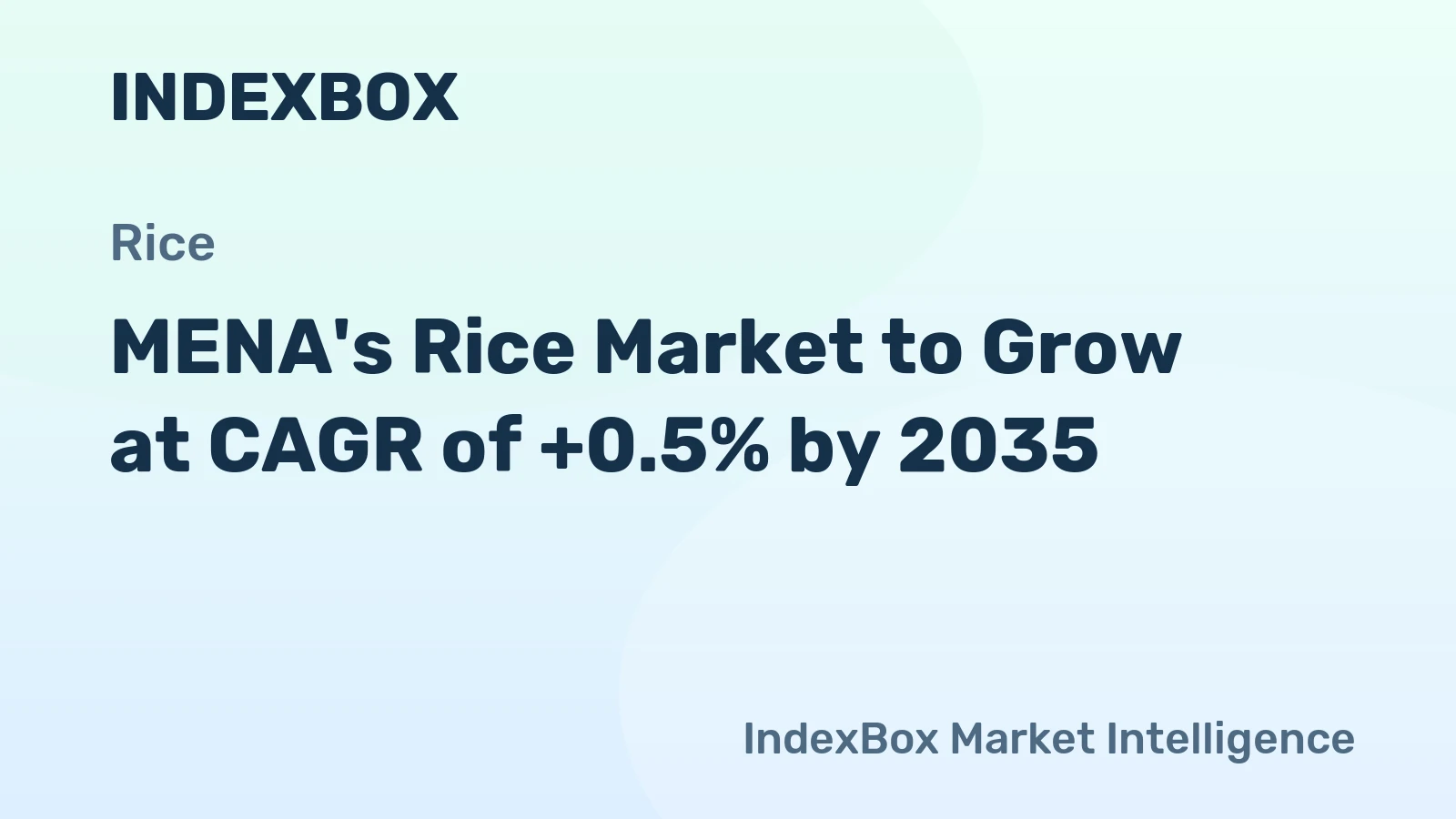 MENA's Rice Market to Grow at CAGR of +0.5% by 2035