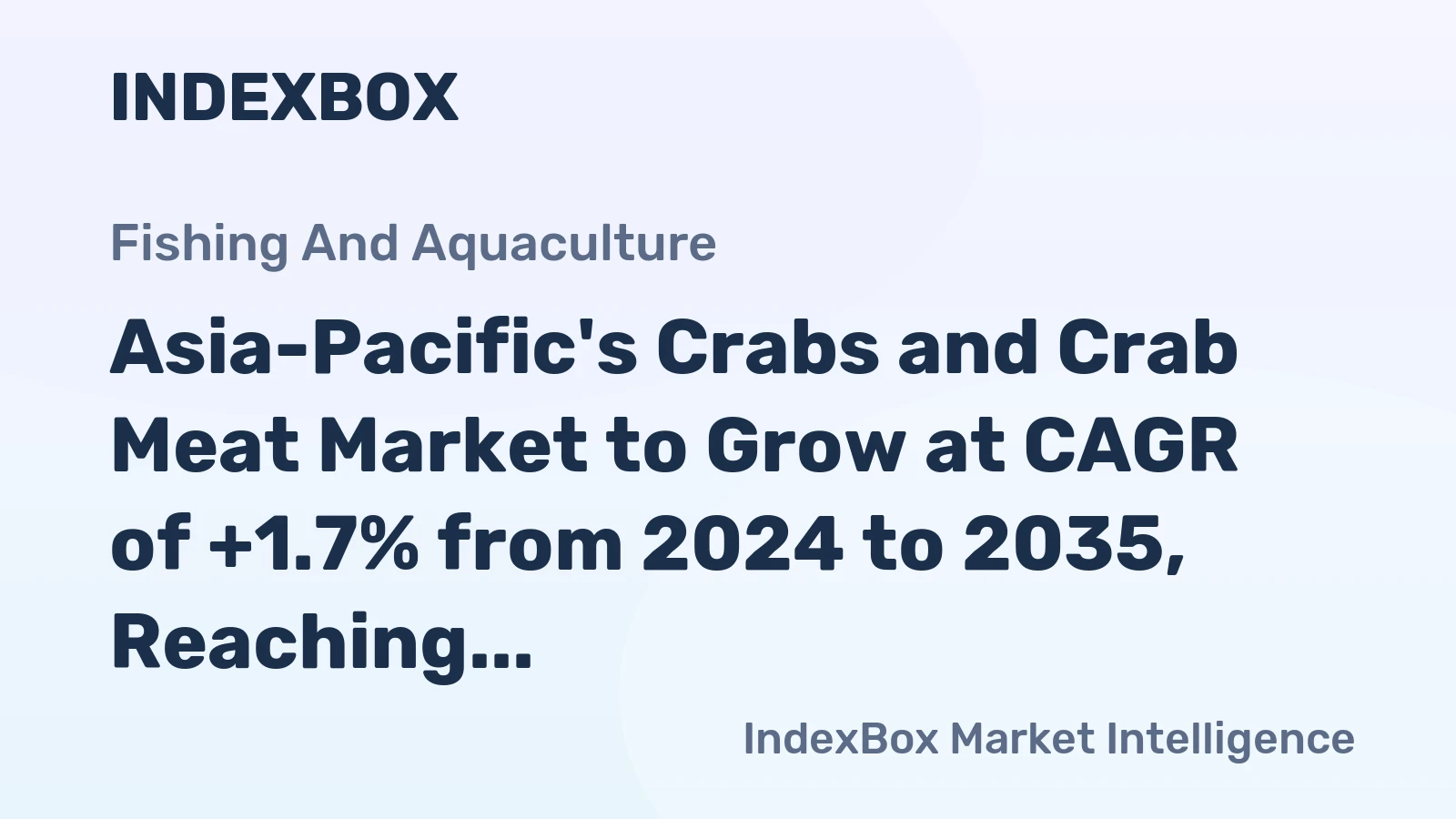 Asia-Pacific's Crabs and Crab Meat Market to Grow at CAGR of +1.7% from 2024 to 2035, Reaching 3.4M Tons in Volume