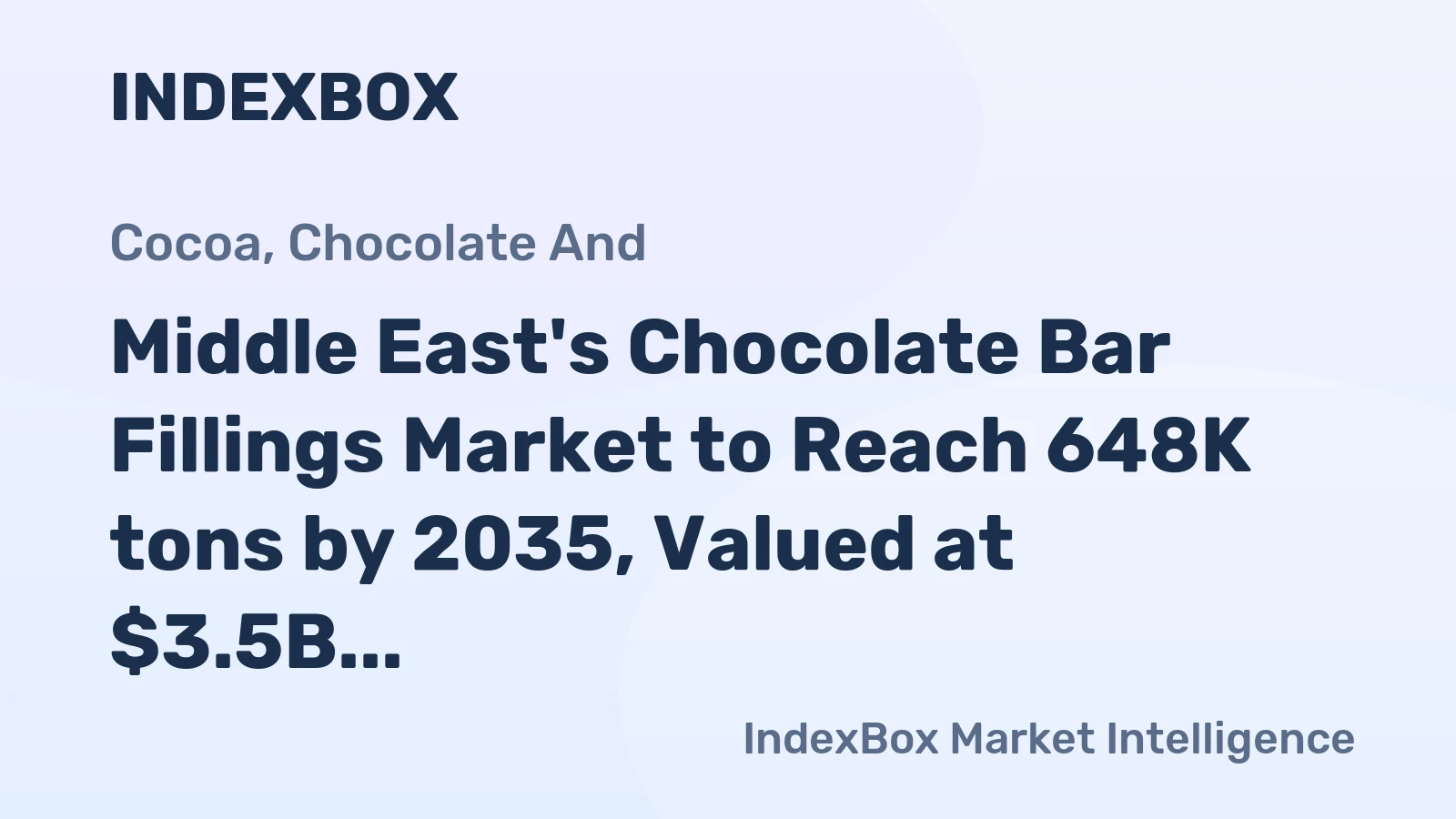 Middle East's Chocolate Bar Fillings Market to Reach 648K tons by 2035, Valued at $3.5B