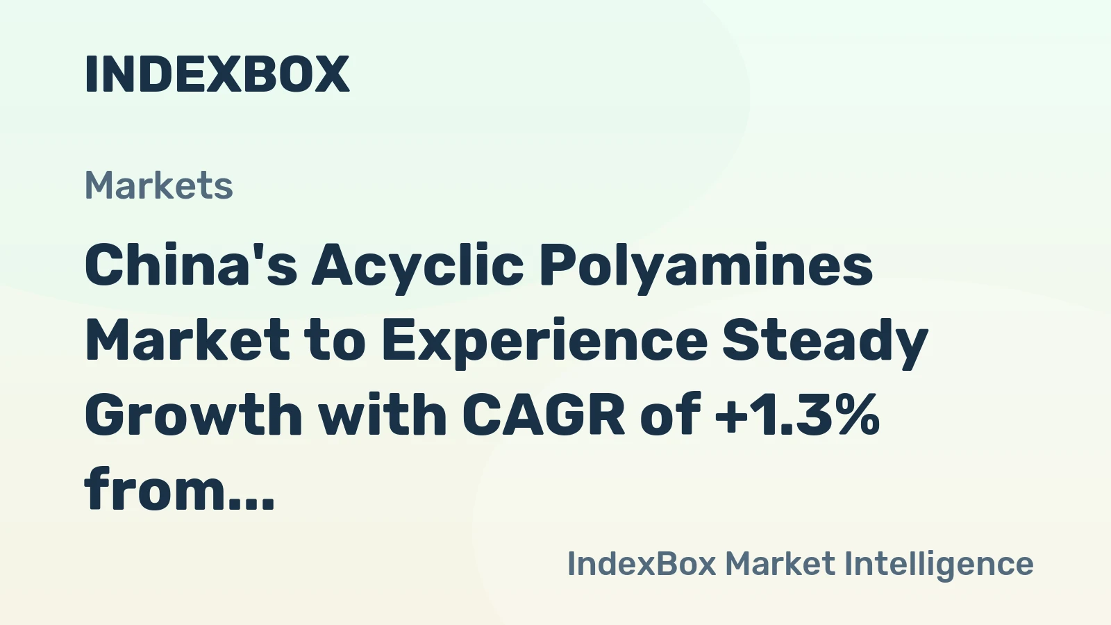 China's Acyclic Polyamines Market to Experience Steady Growth with CAGR of +1.3% from 2024 to 2035