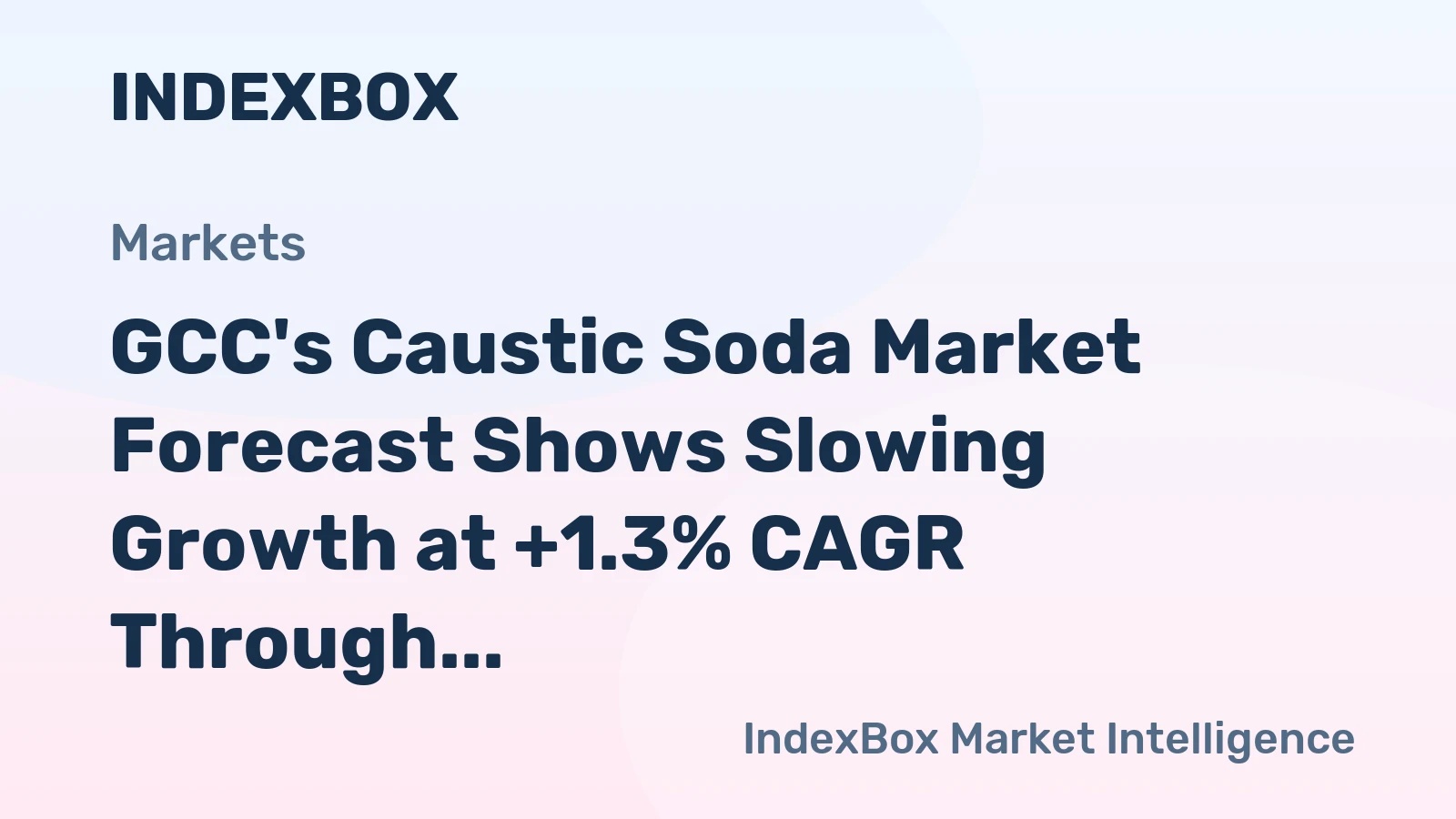 GCC's Caustic Soda Market Forecast Shows Slowing Growth at +1.3% CAGR Through 2035