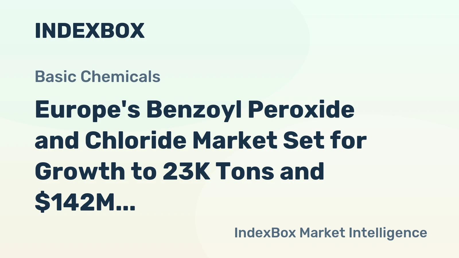Europe's Benzoyl Peroxide and Chloride Market Set for Growth to 23K Tons and $142M by 2035