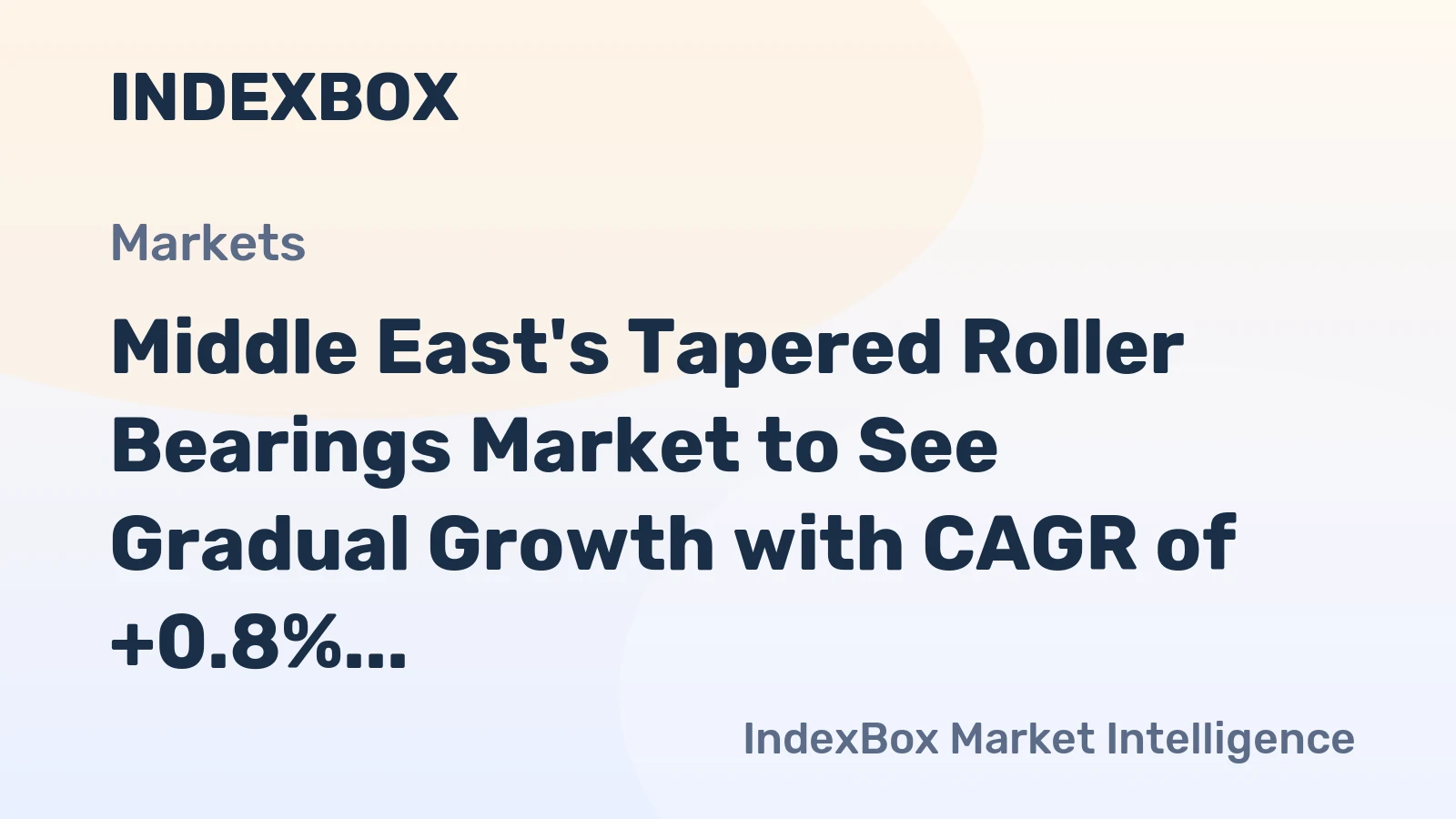 Middle East's Tapered Roller Bearings Market to See Gradual Growth with CAGR of +0.8% from 2024 to 2035