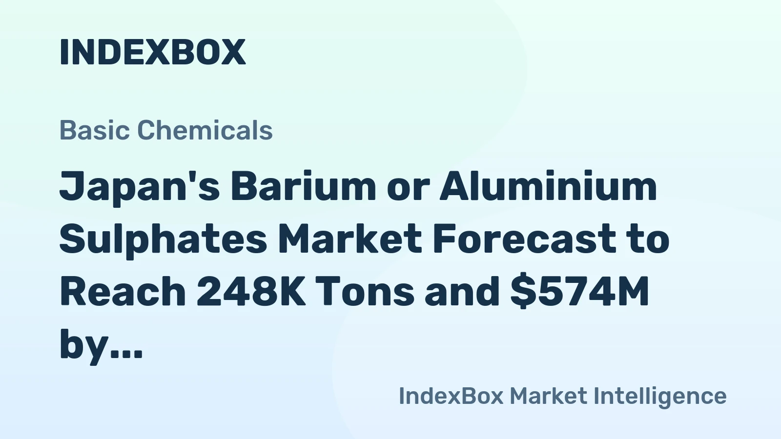 Japan's Barium or Aluminium Sulphates Market Forecast to Reach 248K Tons and $574M by 2035