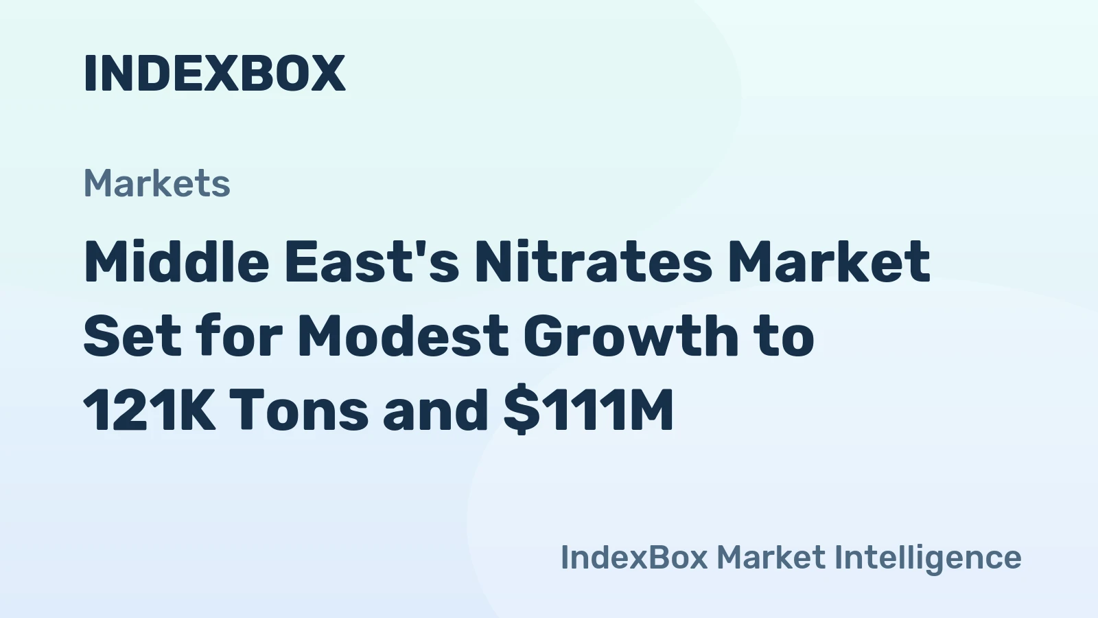 Middle East's Nitrates Market Set for Modest Growth to 121K Tons and $111M