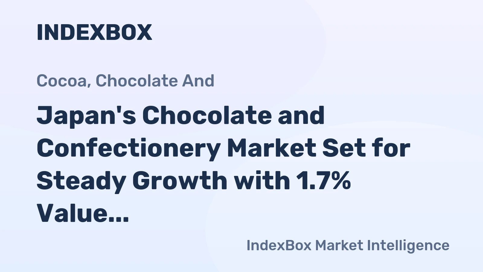 Japan's Chocolate and Confectionery Market Set for Steady Growth with 1.7% Value CAGR Through 2035